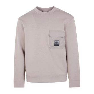 Emporio Armani Homme, Sweatshirts et sweats &agrave; capuche, Brun, Taille: S SweaT-shirt ras du cou avec poche poitrine