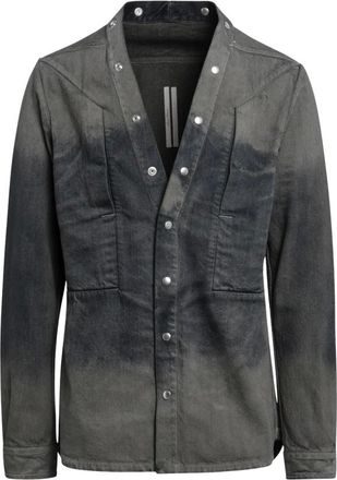 Rick Owens Homme, Chemises, Gris, Taille: L Fogpocket Outershirt