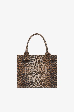 Ganni Gro&szlig;e Canvas-Tragetasche mit Leopardenprint gemischt