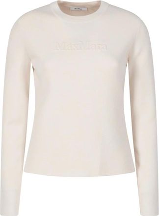 Max Mara Femme, Pulls, Beige, Taille: 38 FR Pull ras du cou &agrave; manches longues
