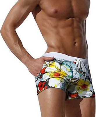 Generic Maillot De Bain Homme Piscine Chic Short Homme Slim avec Poche Short De Bain Homme été Surf Plage Boxer Homme Casual Respirant étanche Séchage Rapide 