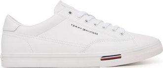Tommy Hilfiger Sneakers Signature Midsole Lace-Up Trainers With Leather FM0FM05814 Wei&szlig;