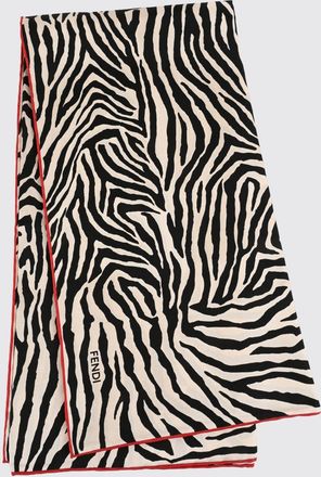 Fendi Quadratisches Seidentuch mit Zebra-Animalier-Print