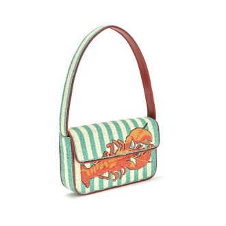 Staud Womens Multicolor Rayon Shoulder Bag