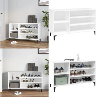 vidaXL Vidaxl - Schuhregal Weiß 102x36x60 cm Holzwerkstoff - Schuhschrank - Schuhregal - Garderobe - Flurmöbel - Holzwerkstoff - Home & Living