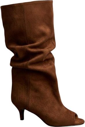 Vera Collection Bottes pliss&eacute;es tombantes pour femmes, Marron