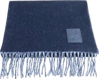Loewe unisex, Pre-owned, Bleu, Taille: ONE Size Pre-owned Laine foulards