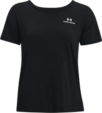 Under Armour Rush Energy Core T-Shirt f&uuml;r Damen kurz&auml;rmlig (Schwarz)