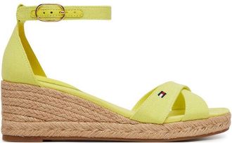 Tommy Hilfiger Espadrilles Hemp Crossover Strap Wedge Espadrilles FW0FW09332 Gr&uuml;n