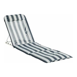 Hevea Matelas de plage Banasal ray&eacute; bleu - Textil&egrave;ne et ouate - Dimensions 190x52x60cm - 4 positions dinclinaison - Poids l&eacute;ger 2,34kg - Hevea