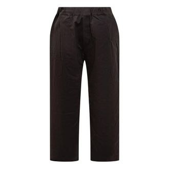 A Paper Kid Pantalon Large &agrave; Taille &Eacute;lastiqu&eacute;e Pliss&eacute;e - Femme - Pantalons - Brun - Taille: 54 FR