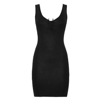 Philipp Plein Femme, Robes, Noir, Taille: 40 FR Coated Knit Mini Dress