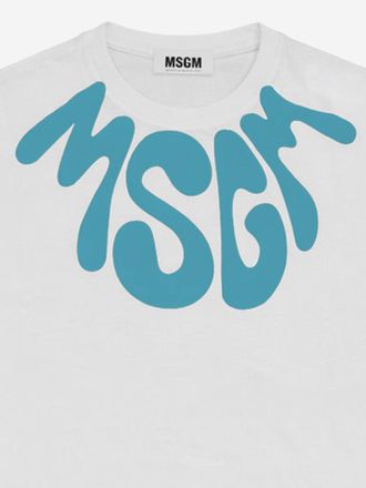 Msgm Kids T-Shirt Cotton White T-Shirts And Polos