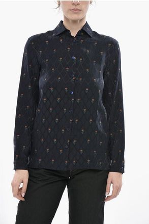 Etro Floral Jacquard Blouse With French Collar size 38