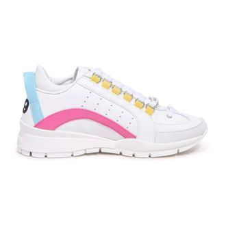 Dsquared2 Femme, Chaussures, Blanc, Taille: 37 1/2 EU Chaussures Légendaires Blanc-Rose-Bleu Clair
