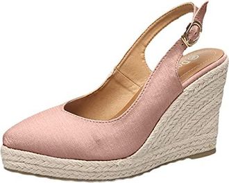 Generic Escarpins à taille haute en polaire brossée thermique pour femmes, chaussures respirantes, légères, pour bal de promo, bureau, talon moyen, rose gold,