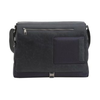 Piquadro Blaue Leder Messenger Bag Frame - - Bags - Herren - Blau - ONE SIZE