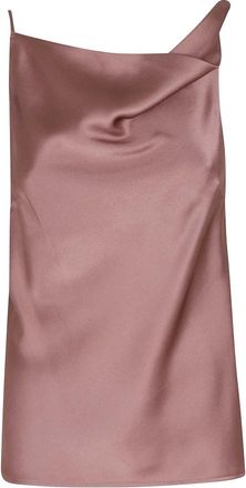 Alysi Femme, Tops, Rose, Taille: 40 FR Liquid Satin Asymmetrical Top