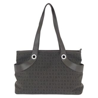 Bulgari Pre-owned Logo Mania Lolita Canvas Leather Shoulder Tote Bag - - Pre-owned - Damen - Braun - ONE SIZE