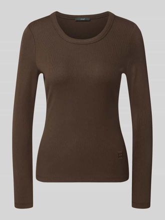 Oui Regular Fit Langarmshirt aus Baumwoll-Mix