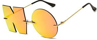 Generic Lunettes de soleil vintage miroir sans monture pour femmes mode unique lunettes punk lunettes de soleil UV400 femmes, Miroir rouge., Taille unique