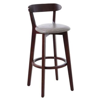 Generic Barhocker, gepolsterter Barhocker aus Holz, K&uuml;chenthekenst&uuml;hle mit niedriger R&uuml;ckenlehne und Fu&szlig;st&uuml;tze, hoher Barhocker/71 cm