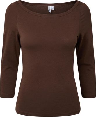 Pieces Female Oberteil mit 3/4-&Auml;rmeln PCPHOEBE U-Boot-Ausschnitt