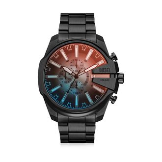 Diesel Homme, Accessoires, Noir, Taille: ONE Size Montre Mega Chief Slim en acier inoxydable