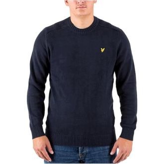 Lyle & Scott Homme, Pulls, Bleu, Taille: S Pull &agrave; col rond c&ocirc;tel&eacute;