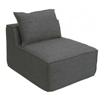 Hhg Sessel/Zubeh&ouml;r f&uuml;r Sofa HHG 398, Loungesessel Polstersessel Mittelteil, Stoff/Textil (300g/m&sup2;) 63x75x97cm dunkelgrau