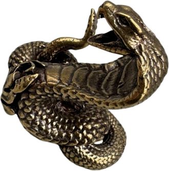 Artibetter Messing Schlange Figur Miniatur Desktop Deko Ornament Schlangenkopf Skulptur Symbolisches Feng Shui Tierdeko Geschenk