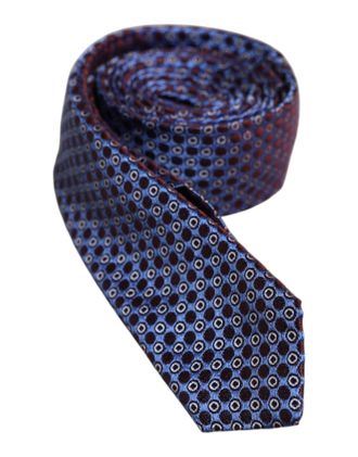 Dolce & Gabbana Mens Multicolor Circles Silk Adjustable Necktie Tie