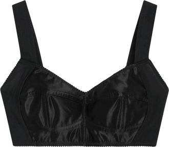 Dolce & Gabbana Top bustier en satin - Femme - Sous-v&ecirc;tements - Noir - Taille: 36 FR