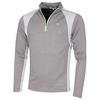 Calvin Klein Herren Micro Grid Half Zip Mid Layer - Schiefer/Kalk - XXXL