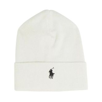Polo Ralph Lauren Bonnet &agrave; revers et logo brod&eacute; - unisex - Accessoires - Blanc - Taille: ONE Size