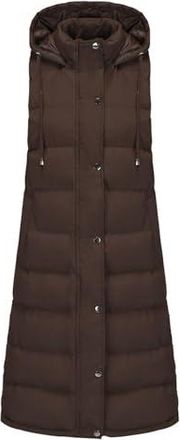 Generic Manteau Long Femme Doudoune Femme Avec Fourrure Vestes D Hiver Sans Manches Pour Femmes Décontractées à Capuche Tendance 2025 Parka Hiver Veste En Fou