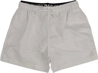 Emporio Armani Homme, Maillots de bain, Blanc, Taille: XL Logo Insert Taille &Eacute;lastique Mer Shorts