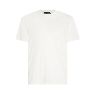 Tom Ford Homme, Tops, Blanc, Taille: 2XL T-shirt Blanc à Manches Courtes Classique