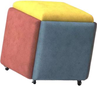 Generic Stapelbarer Sofahocker, Fu&szlig;hocker-Schminkstuhl, Leichter, platzsparender Nester, for den Innen- und Au&szlig;enbereich, Garten, B&uuml;ro, Balkon(Color 5,45x45x4