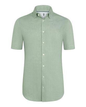 DeSoto Jersey-Kurzarmhemd in Oxford-Struktur mit Kentkragen, Slim in