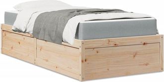 vidaXL Lit avec matelas 100x200 cm bois massif de pin Vidaxl