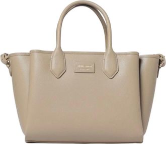 Emporio Armani Femme, Sacs, Beige, Taille: ONE Size Sac Shopper Medium avec Finition Palmellato