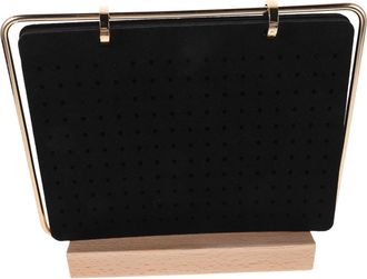 Soimiss Filz Broschennadel Organizer Mit Holzständer 6-seitig Perforierte Pin Display Platte Zur Schmuck Und Abzeichenaufbewahrung