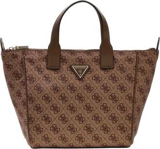 Guess Adrian Logo Small Tote - Femme - Sacs - Brun - Taille: ONE Size