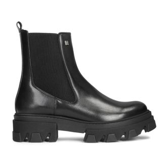 Kazar Leder Slip-On Sneakers mit Elastischen Eins&auml;tzen - - Shoes - Damen - Schwarzk - 41 EU