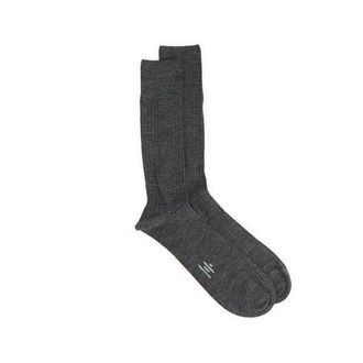 Au Printemps Paris Chaussettes hautes côtelées en laine mérinos mélangée