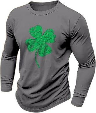 Generic T-shirt &agrave; manches longues et col rond pour homme - Couleur unie - Style d&eacute;contract&eacute; et tendance, Gris-B., 3XL