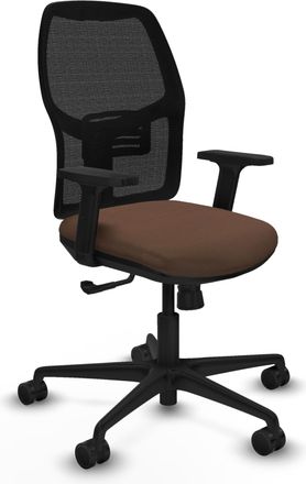 Piqueras y Crespo Alfera B&uuml;rostuhl mit 2D-Armen, h&ouml;henverstellbare Lendenwirbelst&uuml;tze, ausgestattet mit Sincro 4 Positionen und Schneideschaum, Schwarz/Dunkelbraun