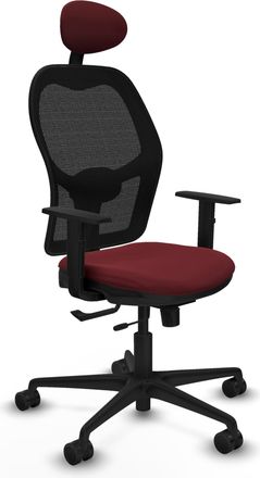 Piqueras y Crespo B&uuml;rostuhl mit 1D-Armen, h&ouml;henverstellbarer Lendenwirbelst&uuml;tze und festem Kopfteil, ausgestattet mit Syncro/Traslack und injiziertem Schaumstoff, Schwa