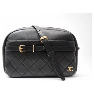 Chanel Crossbody Bags - NEUE CHANEL KAMERA-TASCHE MIT QUILTED-LEDER-SCHULT - Gr. unisize - in Schwarz - f&uuml;r Damen